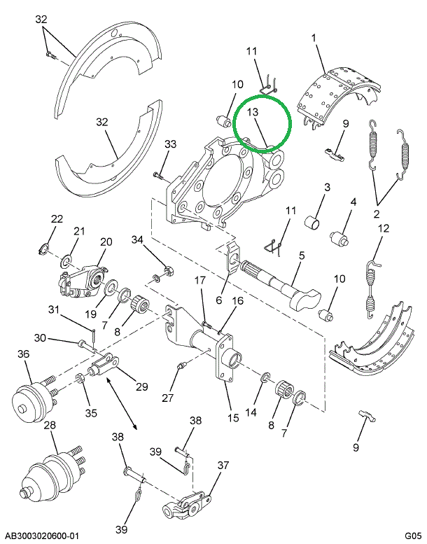 1692958C91 Spider, Brake, Rear, W/ Bushin